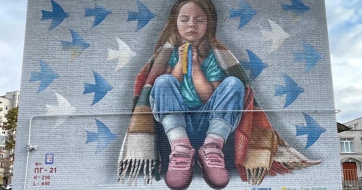 У Шептицькому створили мурал «Дівчинка в укритті» — LVIV.MEDIA