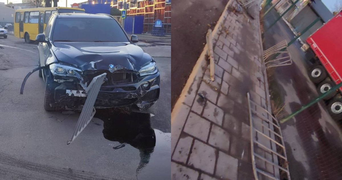 Нетверезий водій BMW спричинив ДТП, знісши огорожу — LVIV.MEDIA